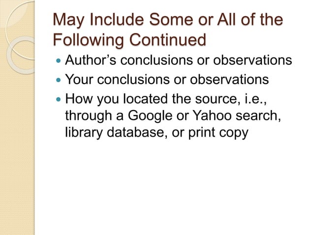 Annotated works cited explain | PPT