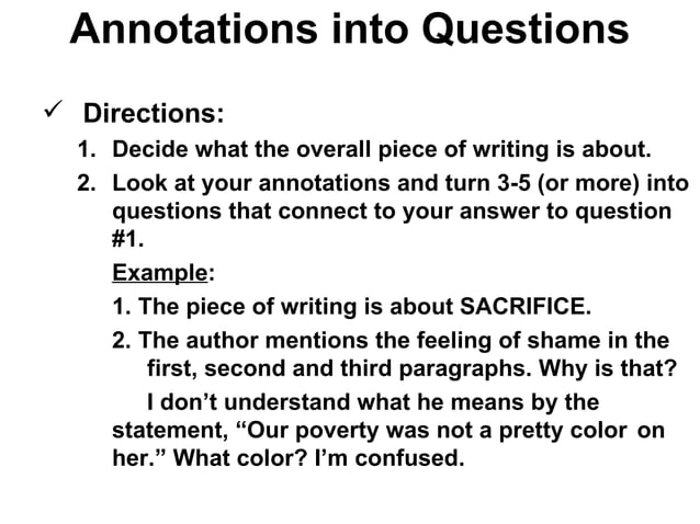 Annotating a text 1213 | PPT | Books and Literature