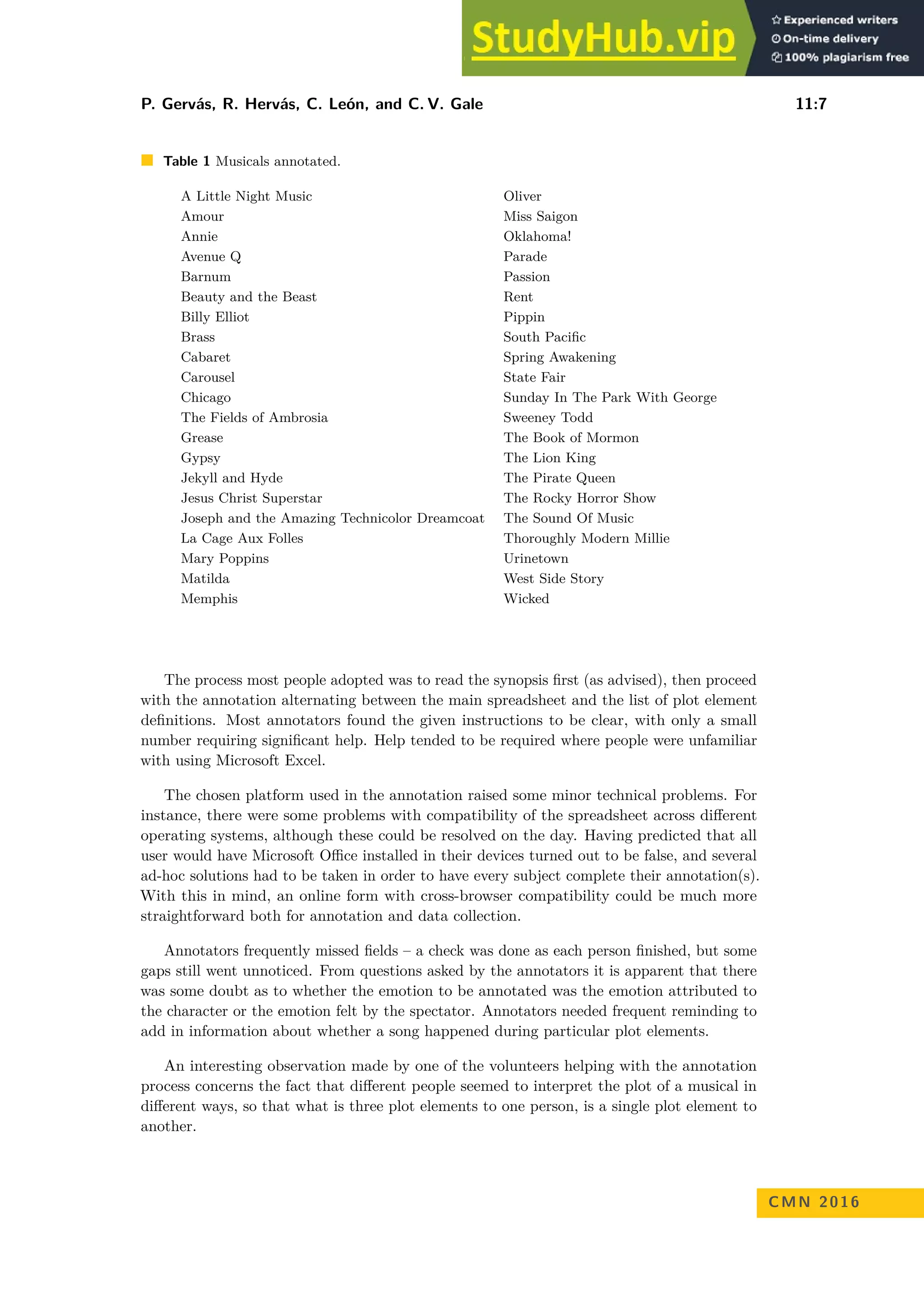 Annotating Musical Theatre Plots On Narrative Structure And Emotional ...