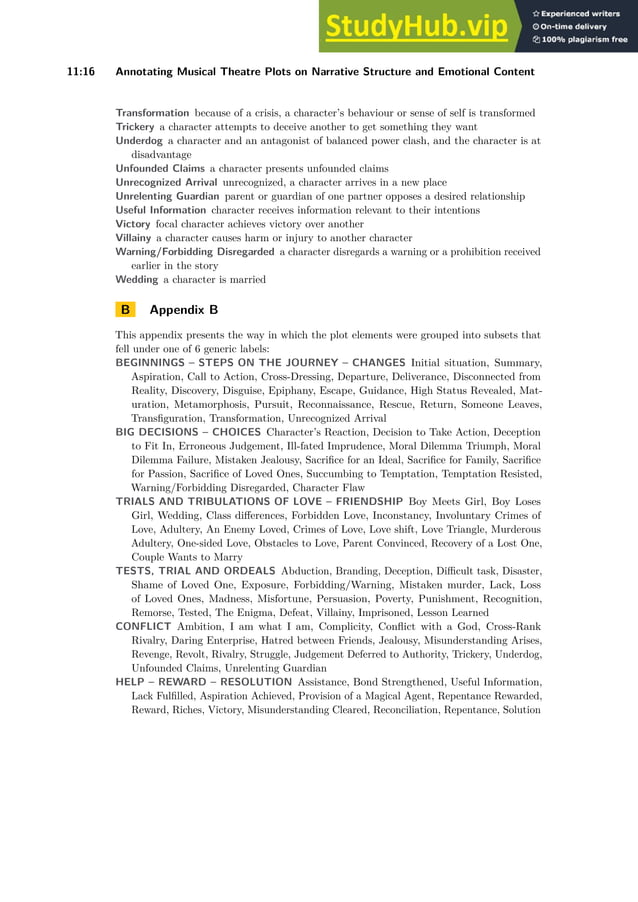 Annotating Musical Theatre Plots On Narrative Structure And Emotional Content | PDF