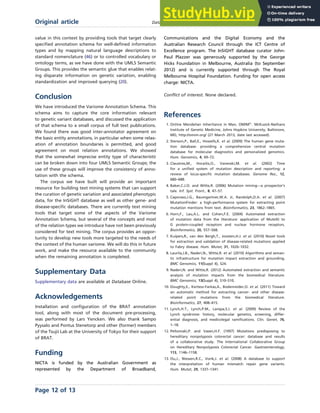 Annotating The Biomedical Literature For The Human Variome | PDF