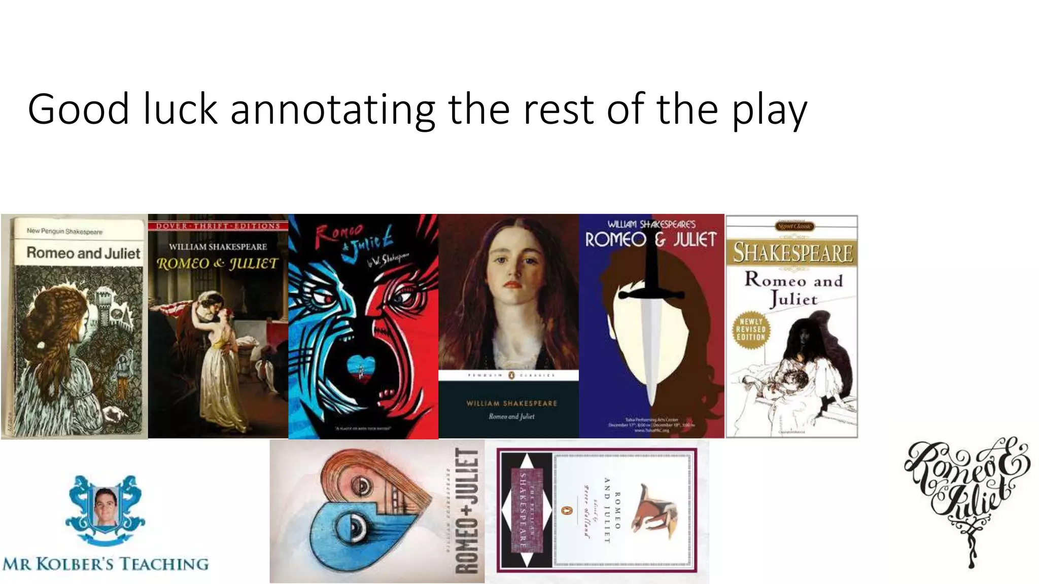 Annotation Guide: Romeo and Juliet - William Shakespeare | PPTX