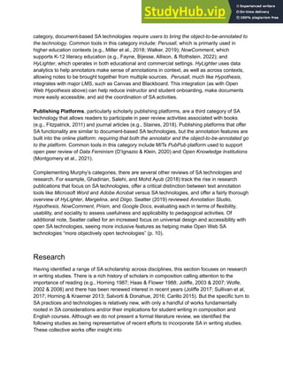 Annotation As Writing Promising Technologies And Practices In Writing Studies | PDF