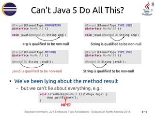 Annotation based null analysis in Eclipse JDT | PDF