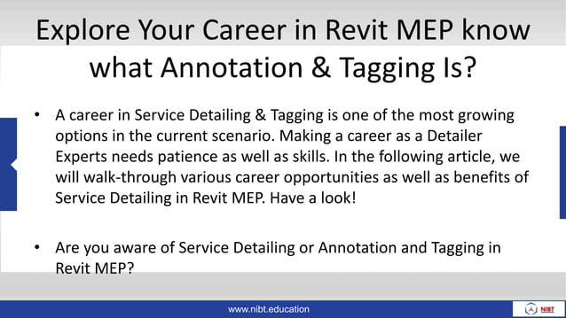 Introduction to Revit MEP Detailing/Annotation & Tagging | PPTX