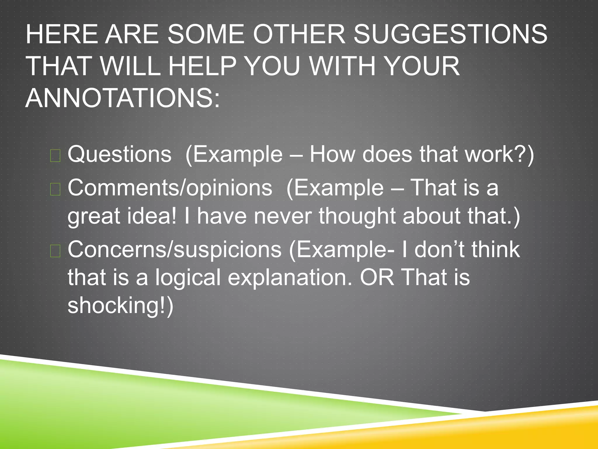 Annotation notes | PPTX