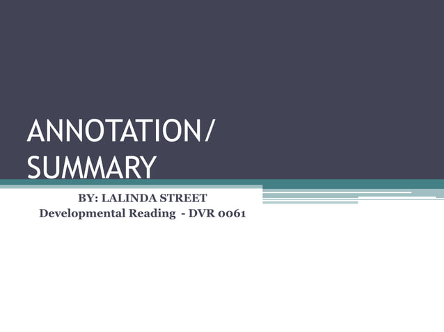 Annotation notes[1] | PPTX