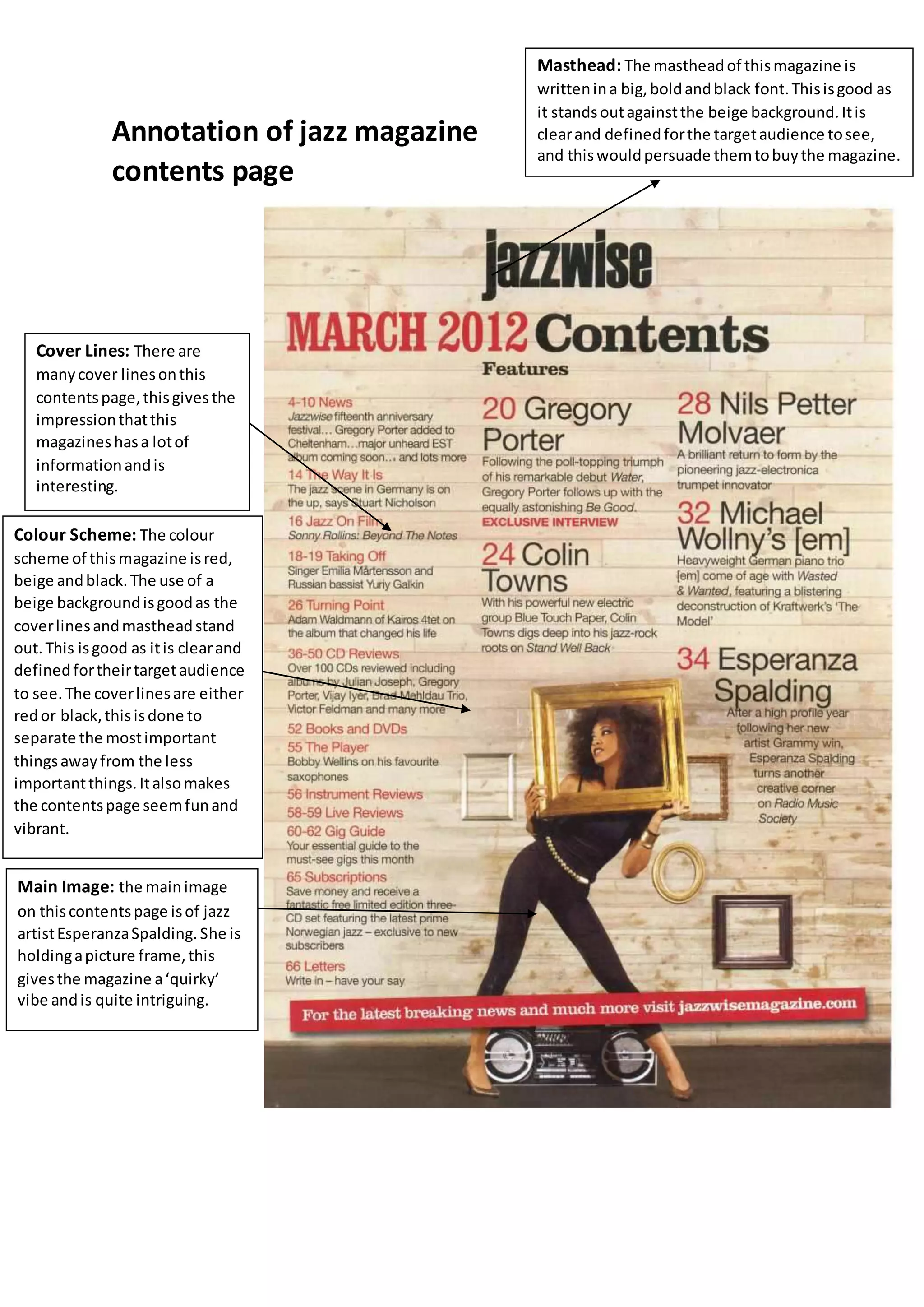 Annotation of jazz magazine contents page | DOCX
