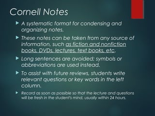Annotations and cornell note taking | PPT