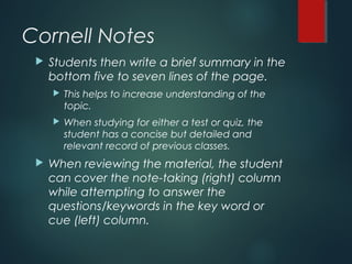 Annotations and cornell note taking | PPT