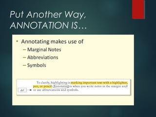 Annotations and cornell note taking | PPT