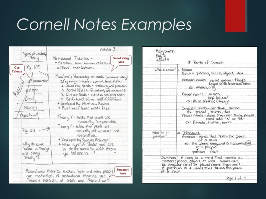 Annotations and cornell note taking