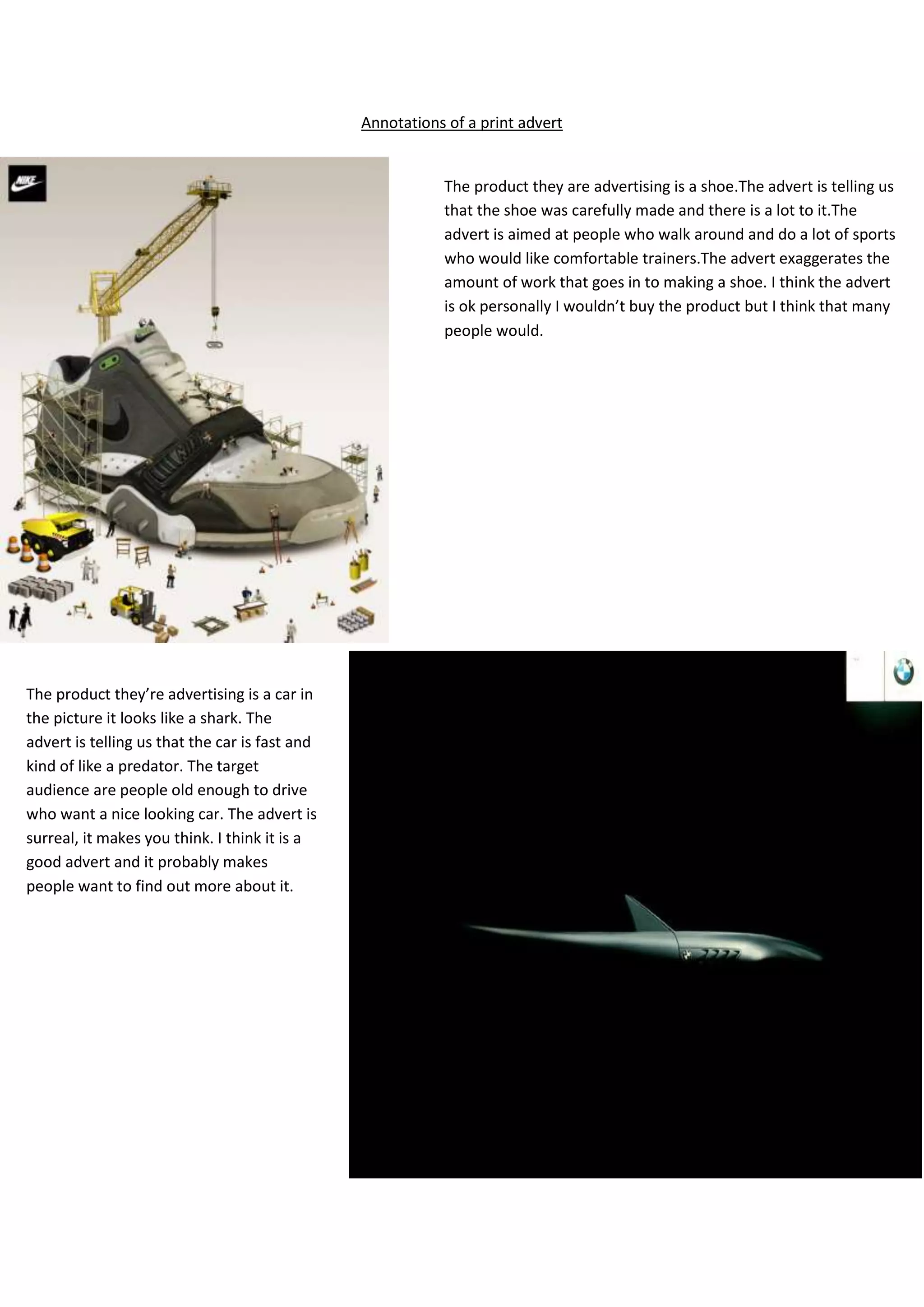 Annotations of a print advert | PDF