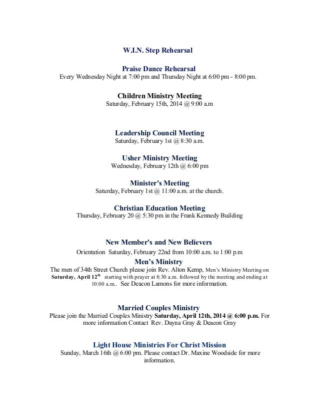 Annoucements and Opening Prayer March 23, 2014