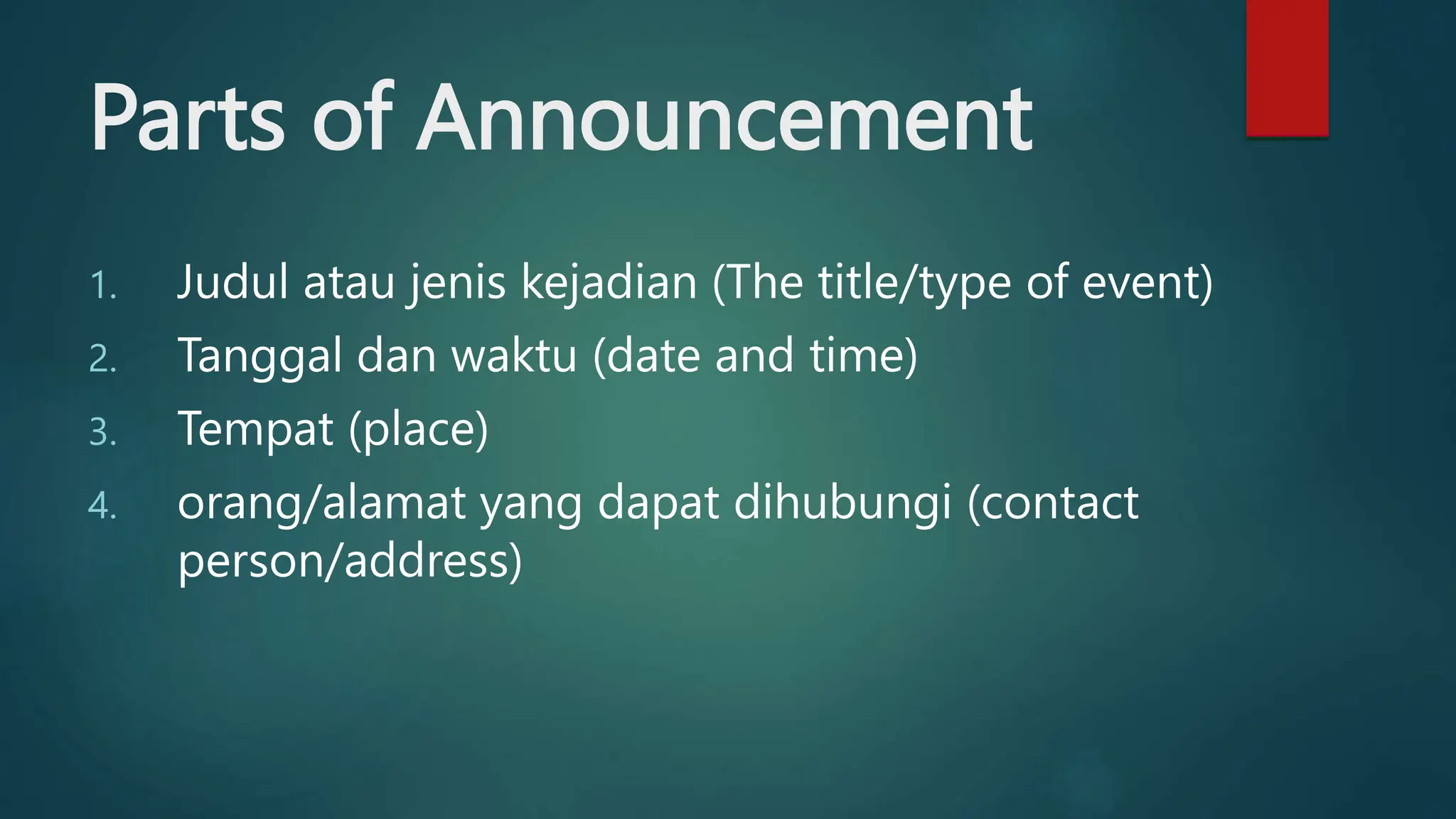 the slide of description, generic structure and language feature of ...