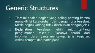 the slide of description, generic structure and language feature of ...