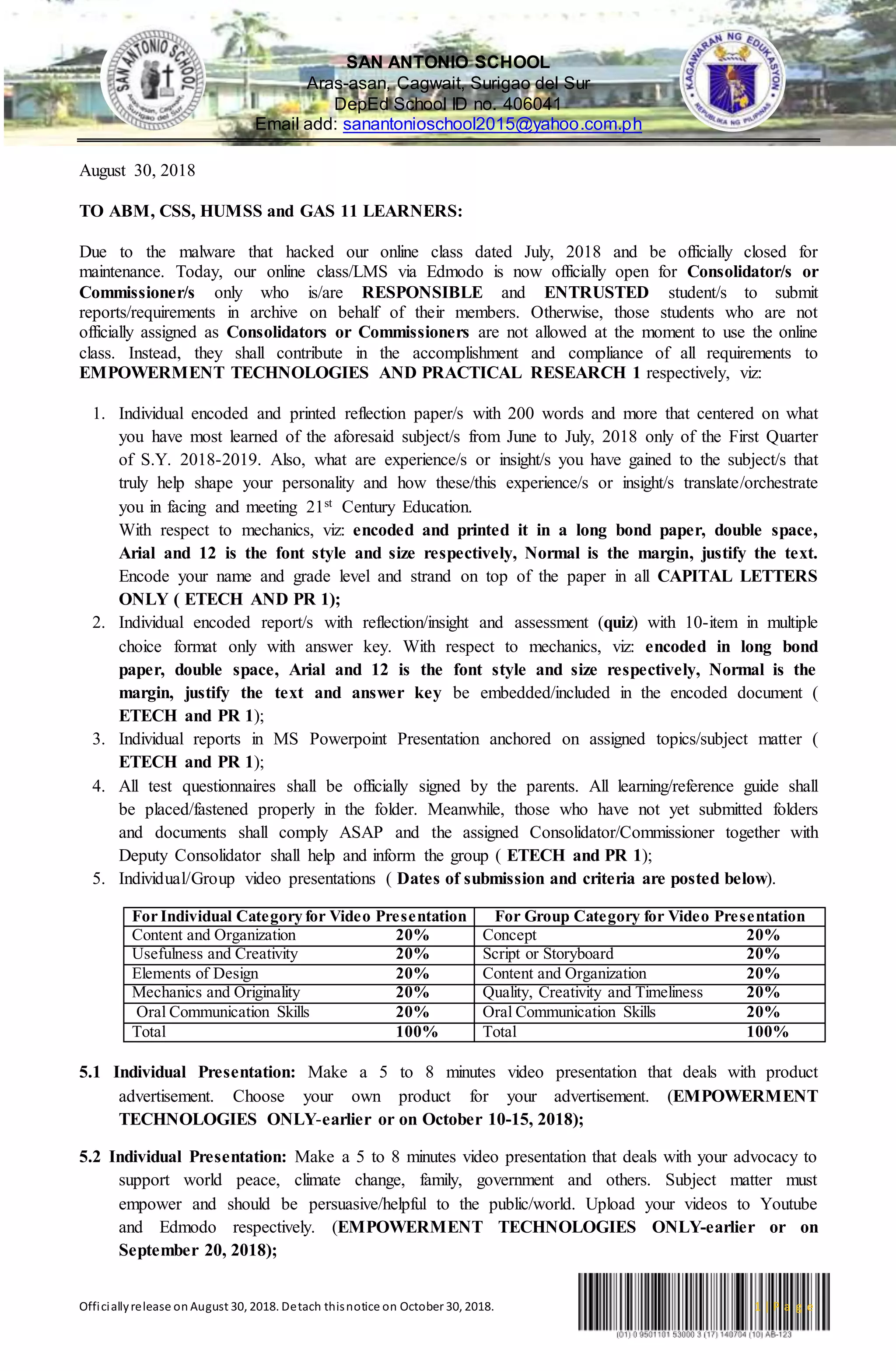 FINAL REQUIREMENTS OF EMPOWERMENT TECHNOLOGIES AND PRACTICAL RES. 1 | DOCX