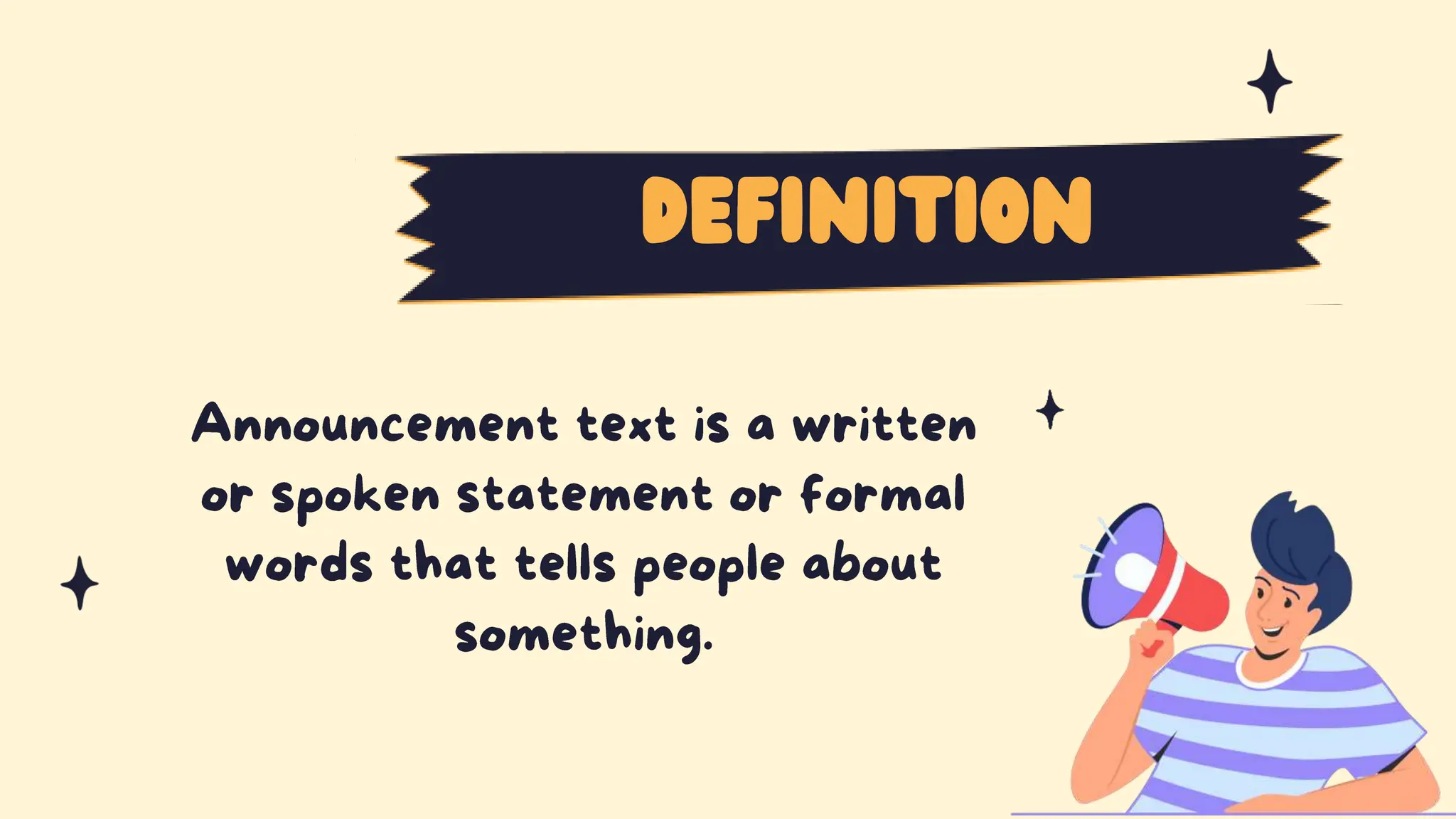 ANNOUNCEMENT (1).pptx harus kali ah 40 kata | PPTX | Education