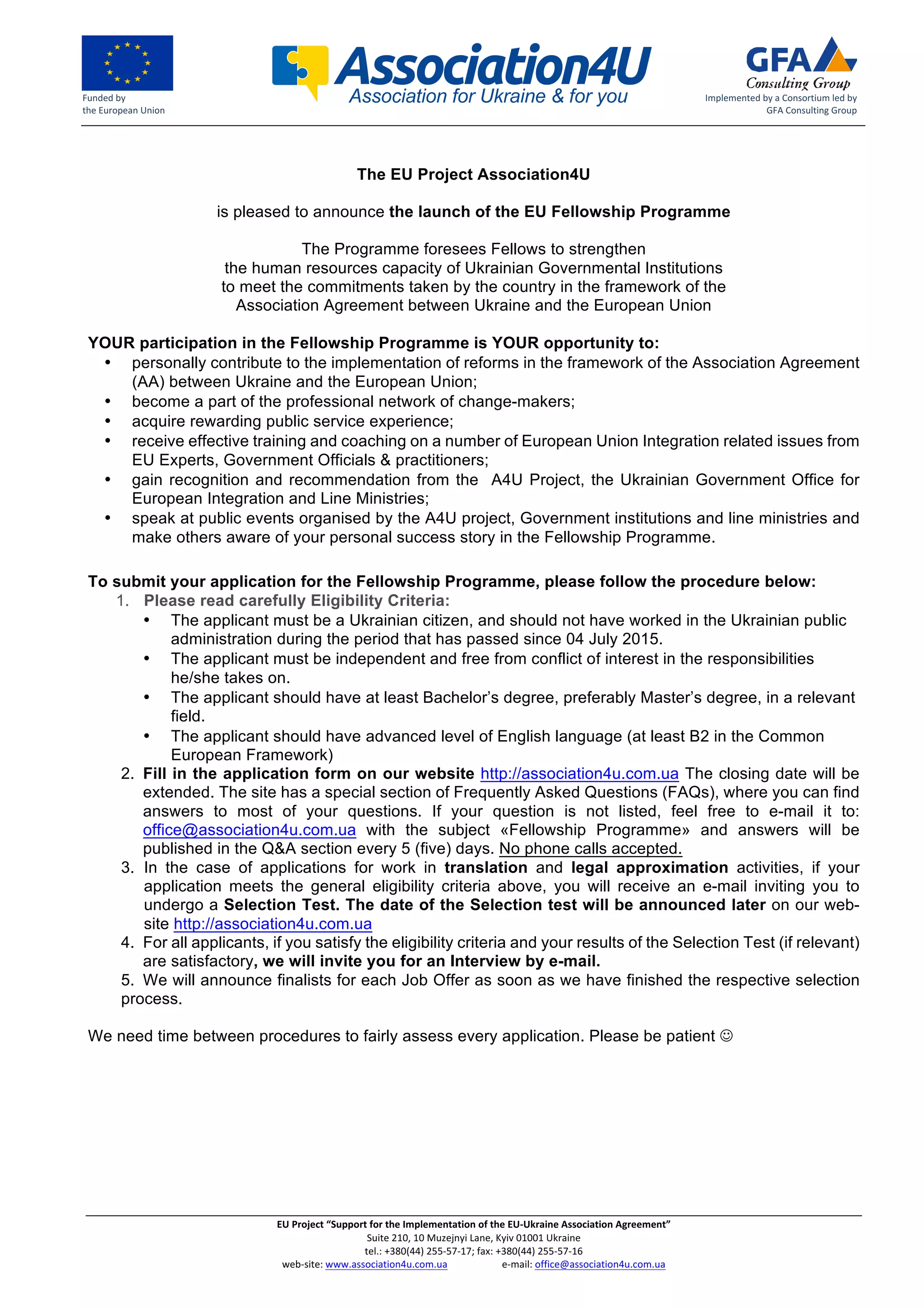 Announcement Fellowship Programme | PDF