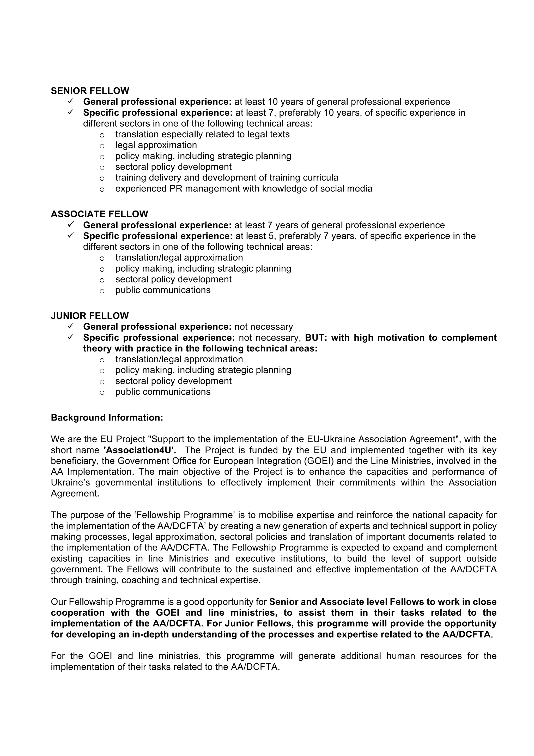 Announcement Fellowship Programme | PDF