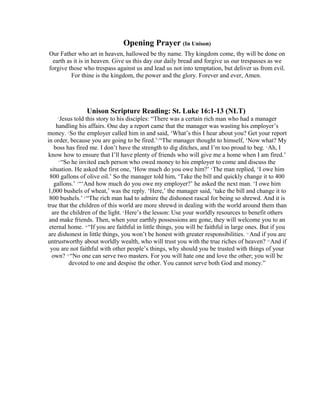 Announcements and Opening Prayer August 10, 2014 | PDF