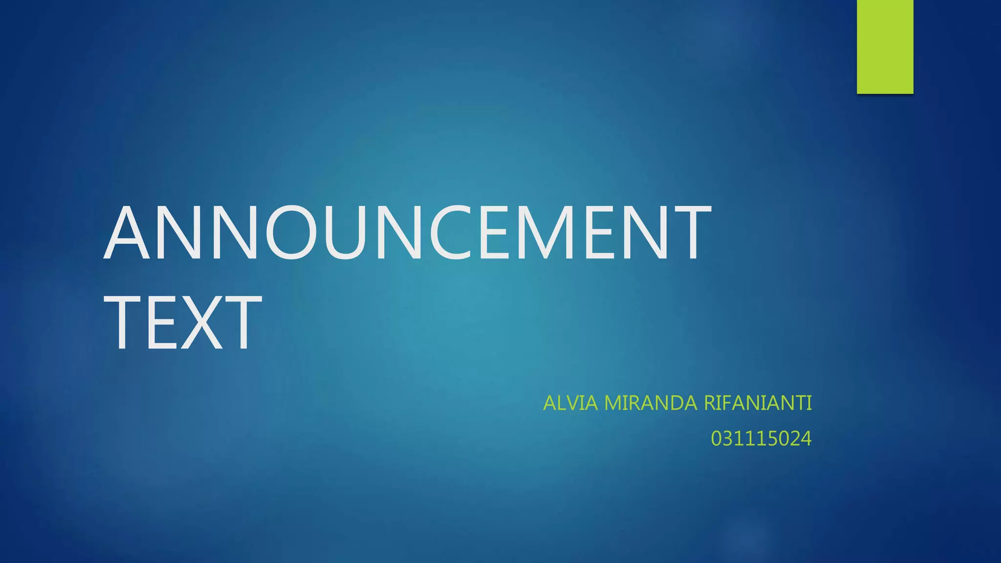 Announcement text ppt | PPTX
