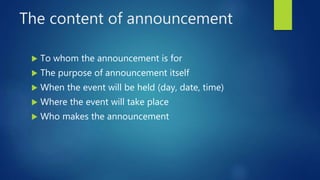 Announcement text ppt | PPTX