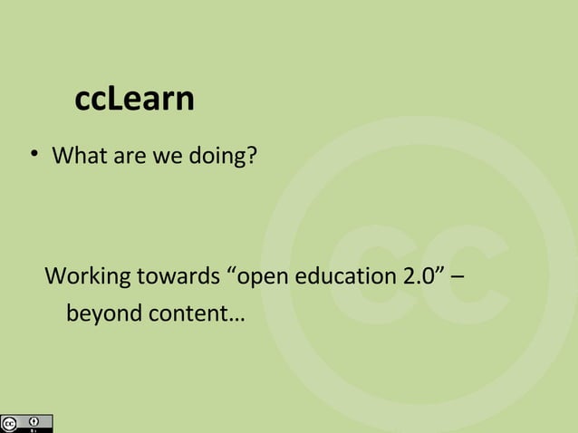 Announcing ccLearn - purpose and projects | PPT