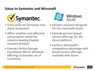 Announcing Symantec & Microsoft’s Azure Cloud Disaster Recovery as a ...