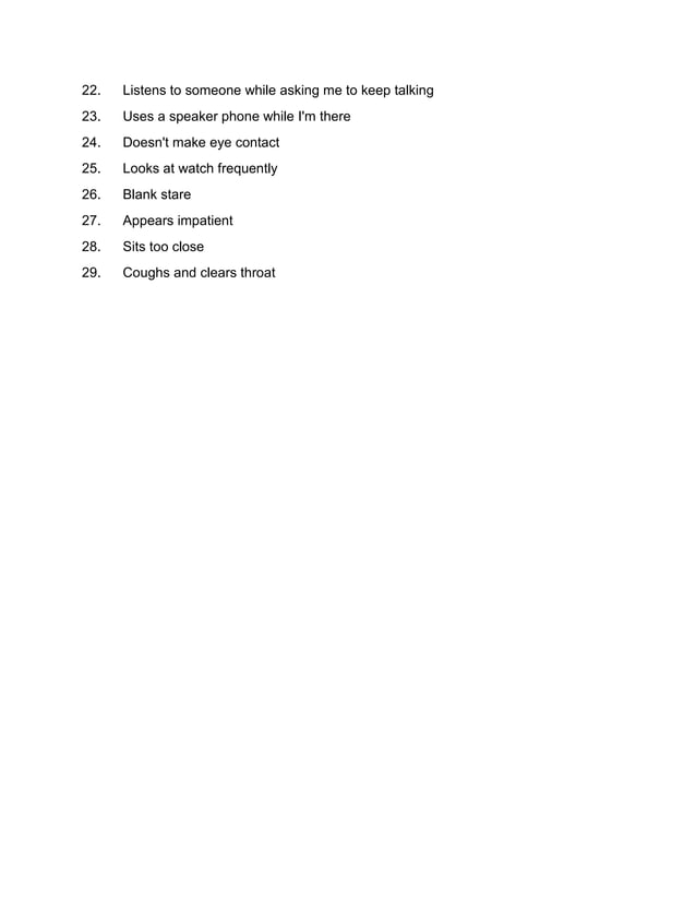 Annoying habits of a poor listener | PDF