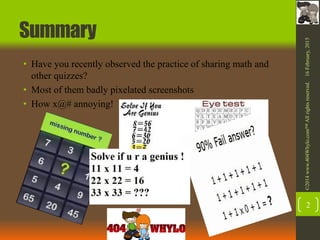 Annoying practices series stupid math quiz etc v0.2 | PPT
