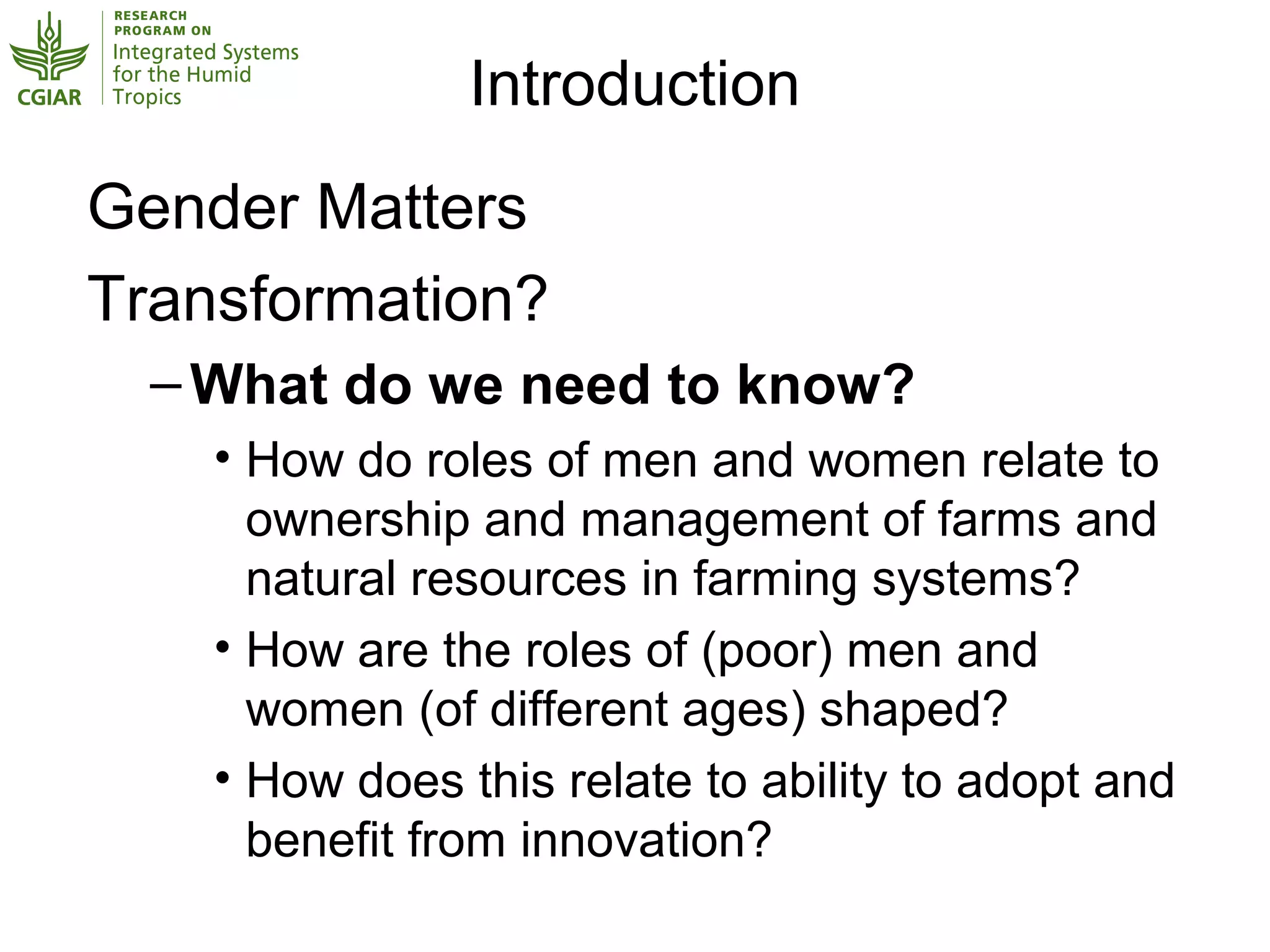 Gender Norms and Agricultural Innovation; Insights from Uganda by Anne ...