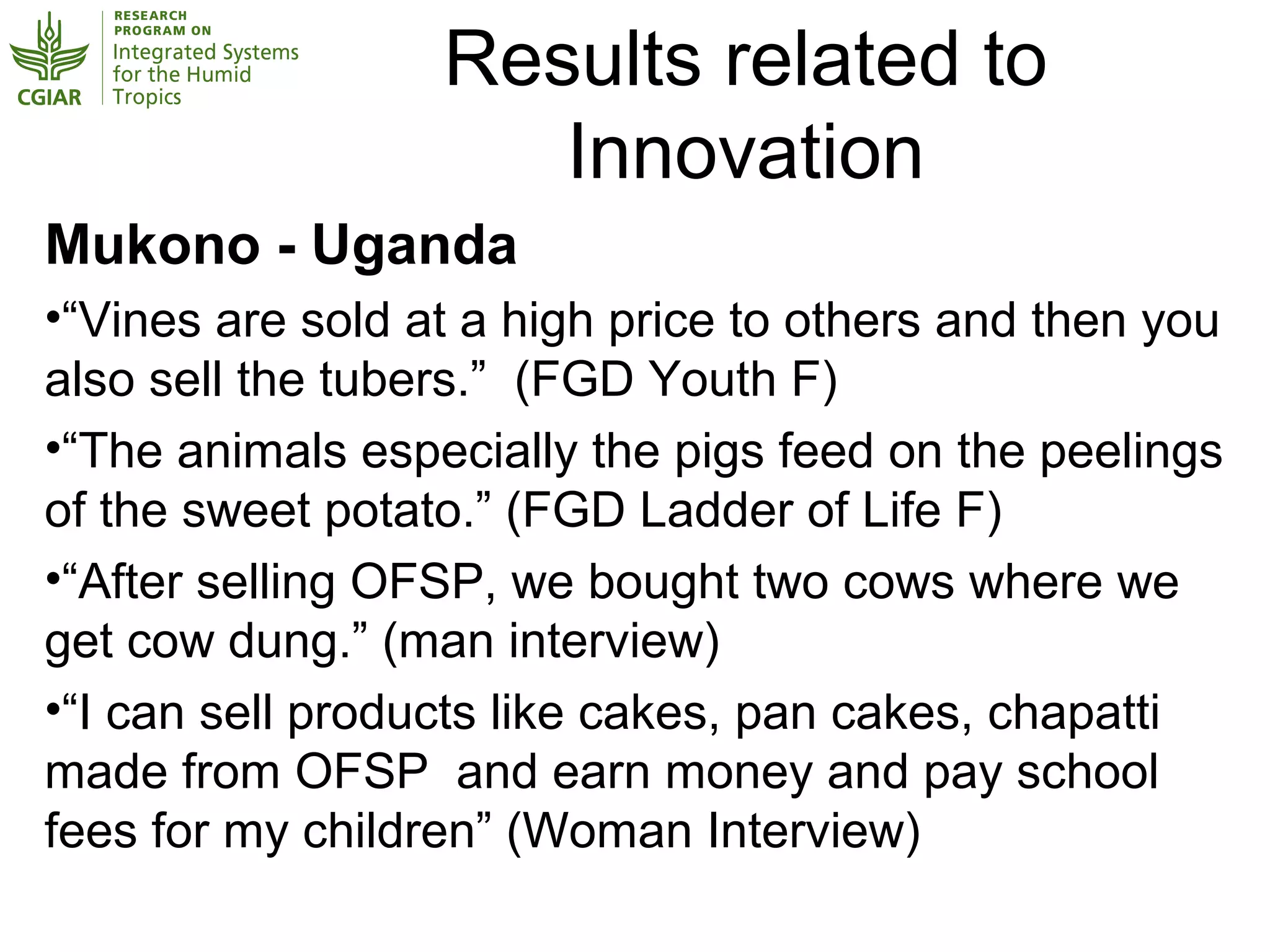 Gender Norms and Agricultural Innovation; Insights from Uganda by Anne ...