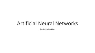Artificial Neural Network (draft) | PPT
