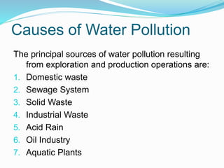 Causes Of Water Pollution