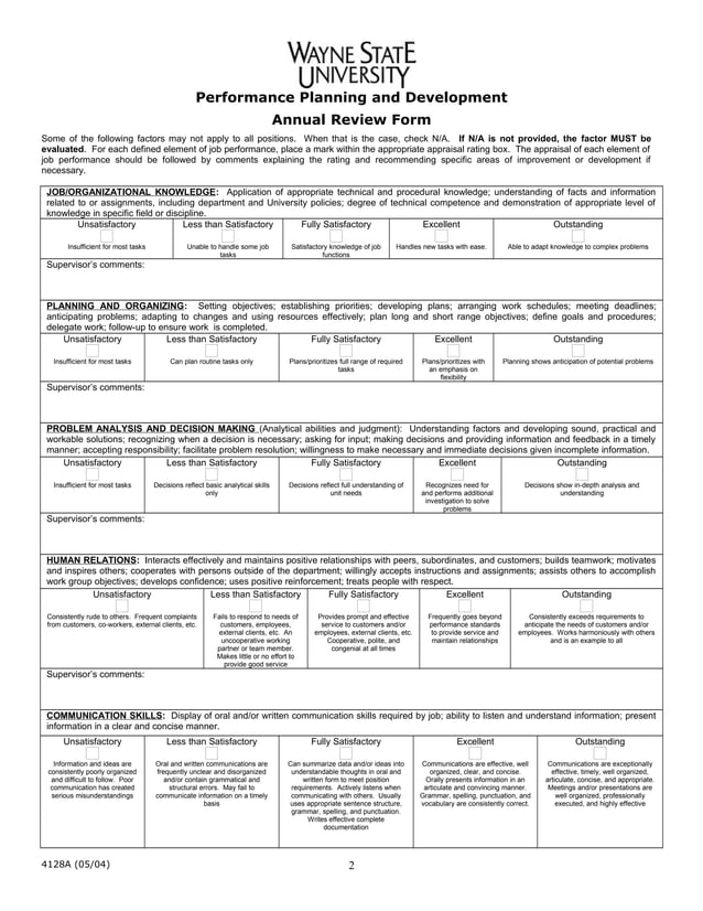 Annual appraisal-form | DOC | Resume Writing and Advice | Job Search