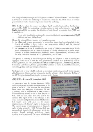Annual Report of HAQ: Centre for Child Rights - 2010-2011 | PDF