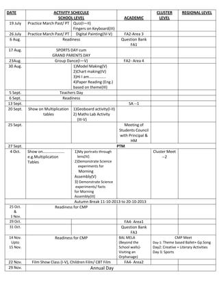 Annual calender1 | PDF