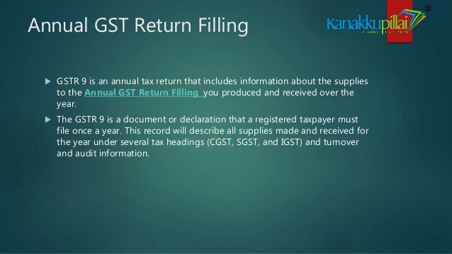 Annual GST Return Filling | PPTX