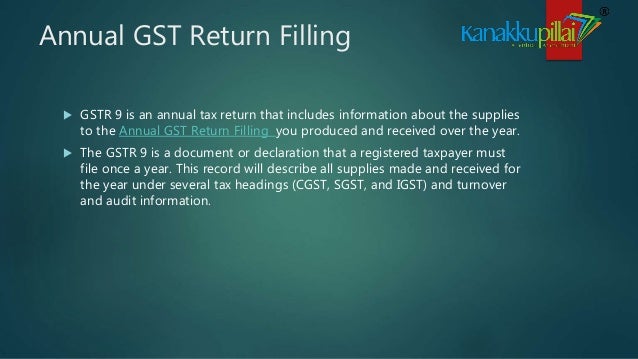 Annual GST Return Filling | PPT