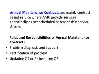 Annual maintenance contracts | PPTX