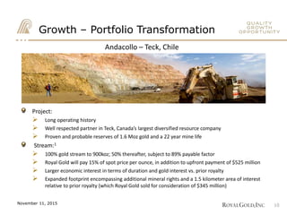 Royal Gold's 2015 Annual Meeting presentation | PDF | Commodities | Economy
