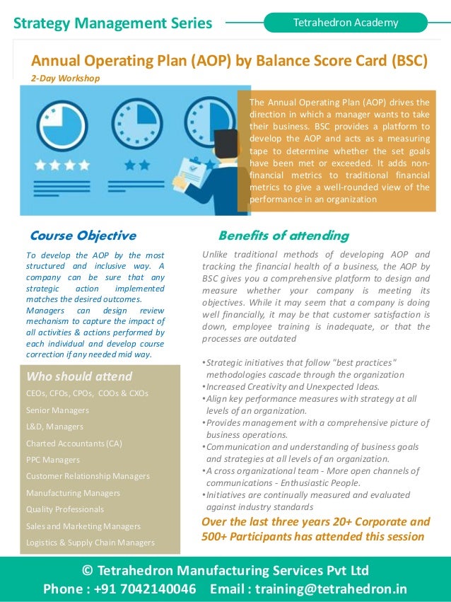 Annual Operating Plan AOP By Balance Score Card BSC Workshop By T Annual Operating Plan AOP By Balance Score Card BSC Workshop By T