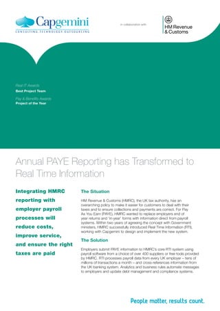 Annual PAYE Reporting has Transformed to Real Time Information | PDF