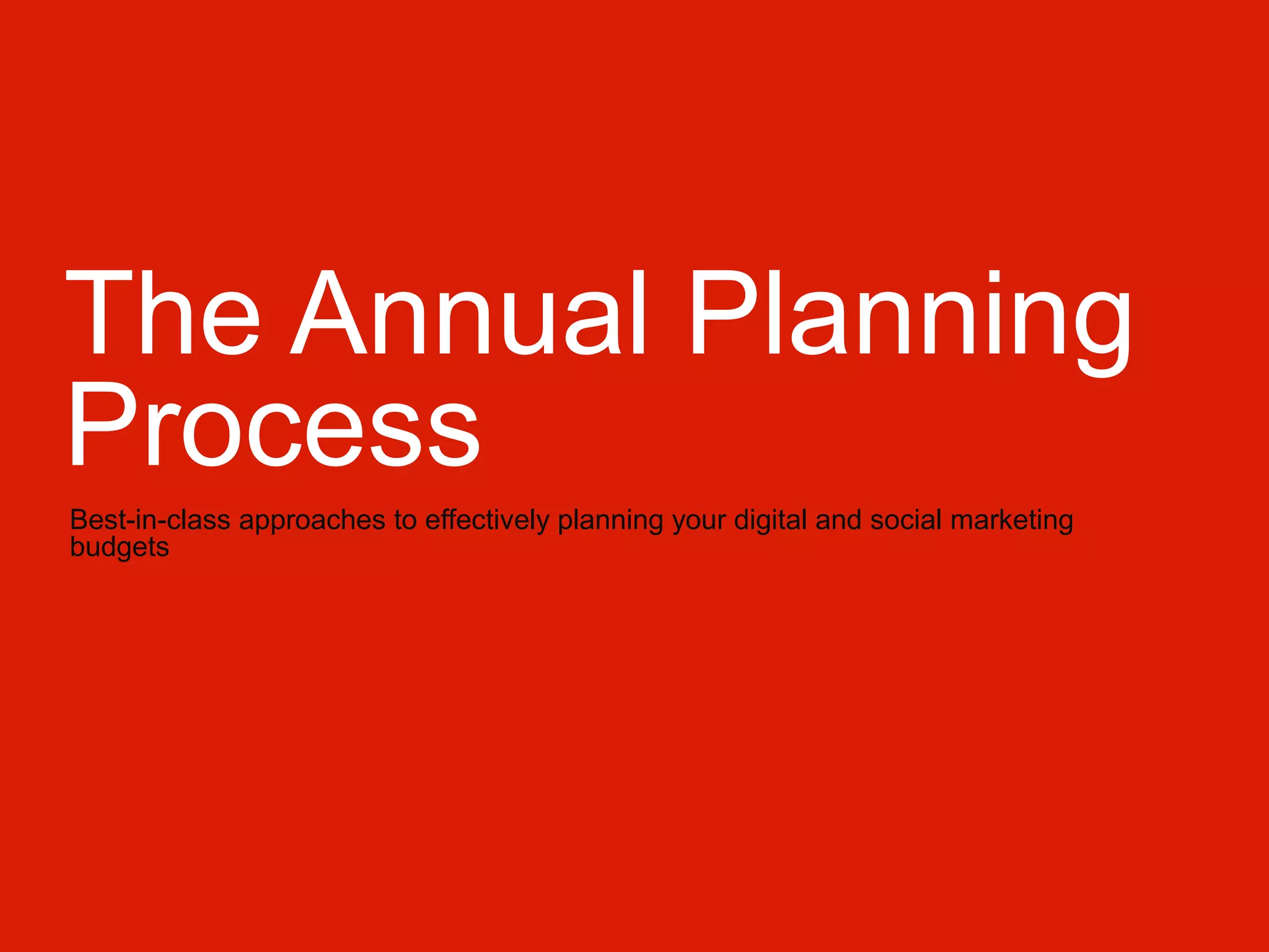 The Annual Planning Process & Social/Digital Media | PPT