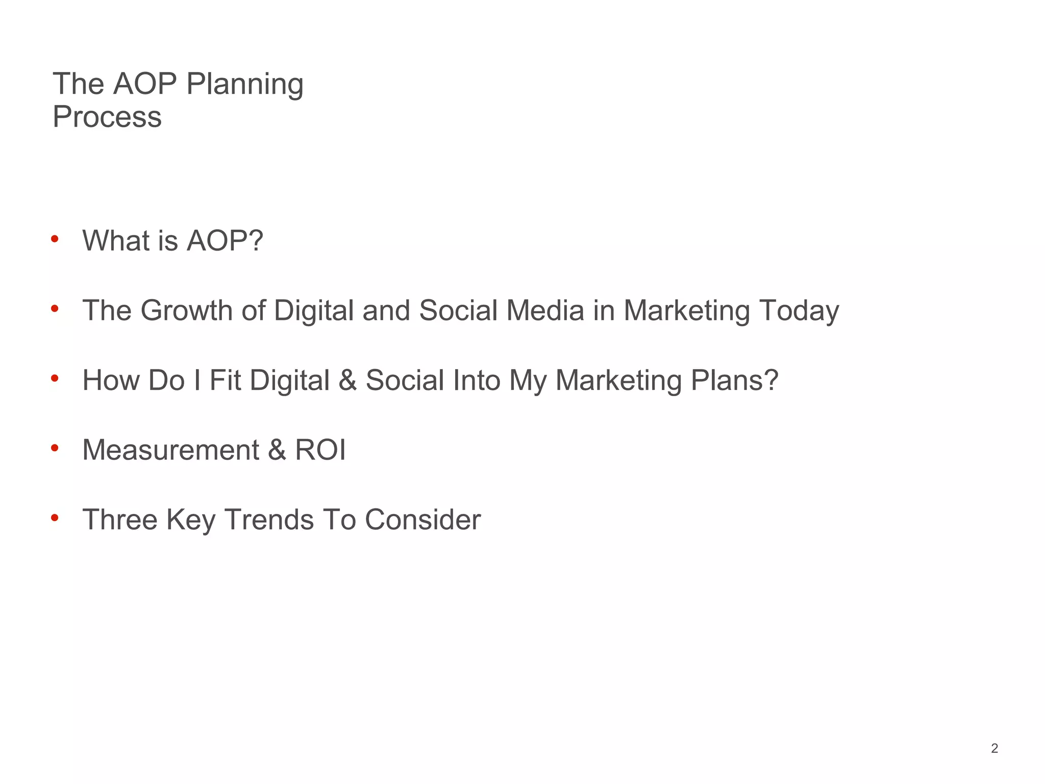 The Annual Planning Process & Social/Digital Media | PPT