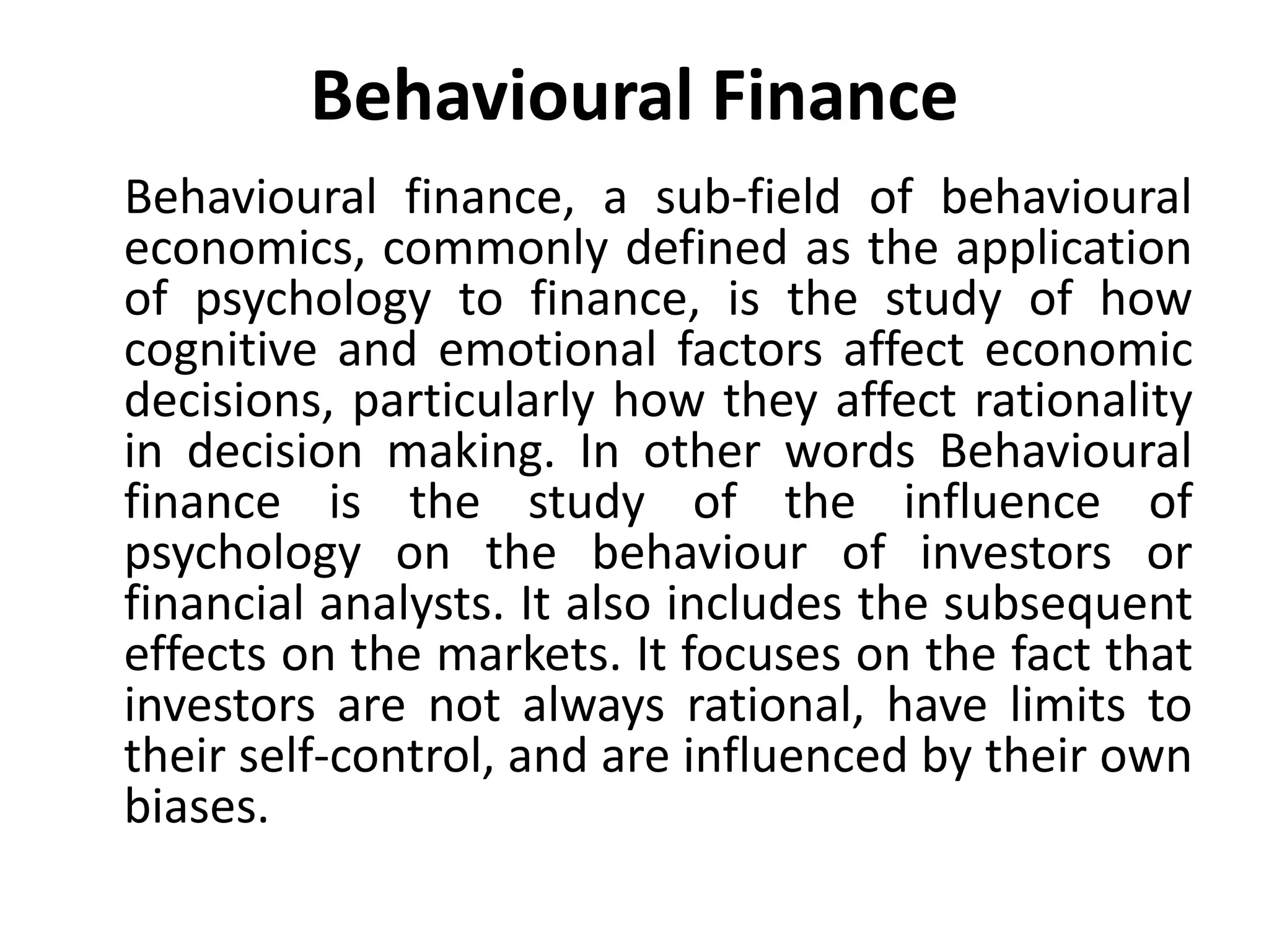 Behavioural biases | PPTX