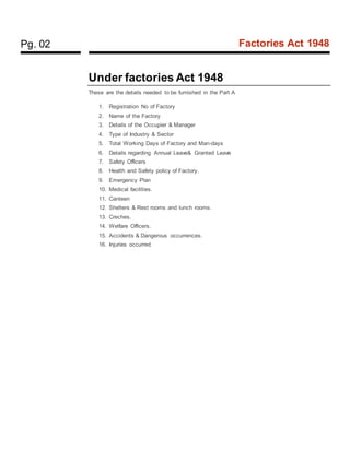 Factories&Boilers Common Annual Returns. | PDF