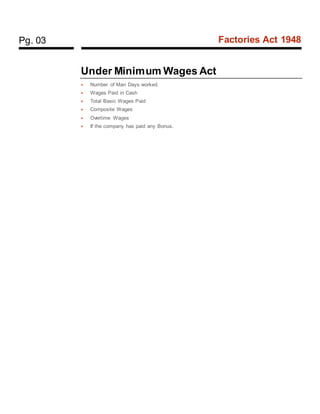 Factories&Boilers Common Annual Returns. | PDF