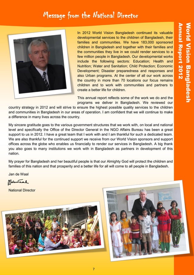 Annual report 2012 of world vision bangladesh | PDF
